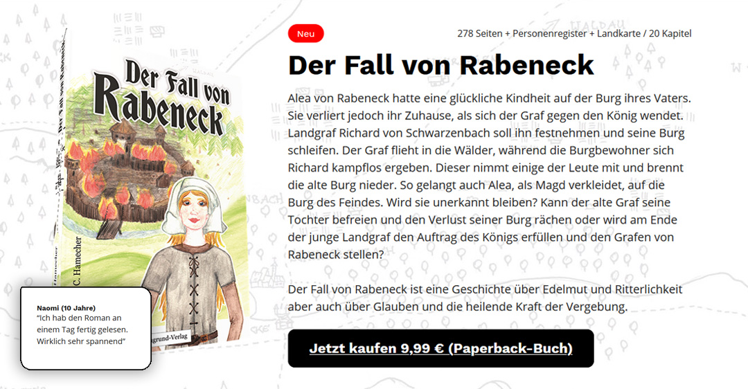 Der Fall von Rabeneck - Die Seite zum Roman